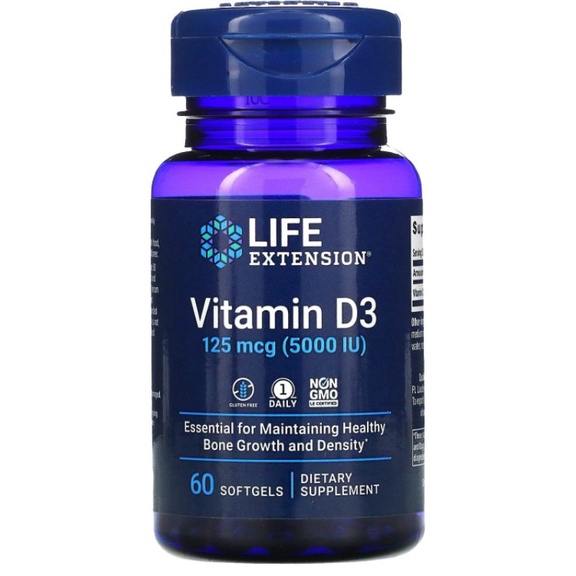 Authentic USA Life Extension Vitamin D3 Cholecalciferol - 1000IU ...