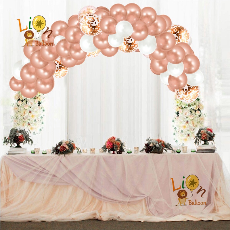 Champagne Rose gold Balloon Set + BalloonChain + Gluedot Wedding ...