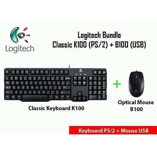 Logitech Bundle K100+B100 / K120+B100 / K200+B100 Combo Keyboard Mouse ...