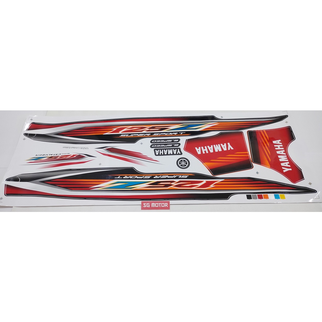 MERAH STICKERS. NEW YAMAHA 125Z AND Y125ZR BODY STRIPING RED ORANGE ...