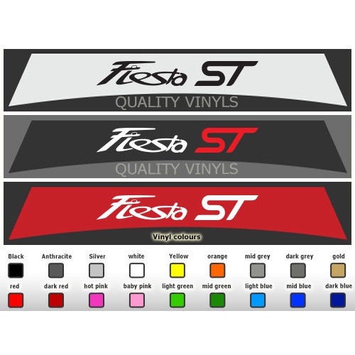 FORD FIESTA ST CAR WINDSCREEN SUNSTRIP LOGO GRAPHIC DECAL STICKERS SU7 ...