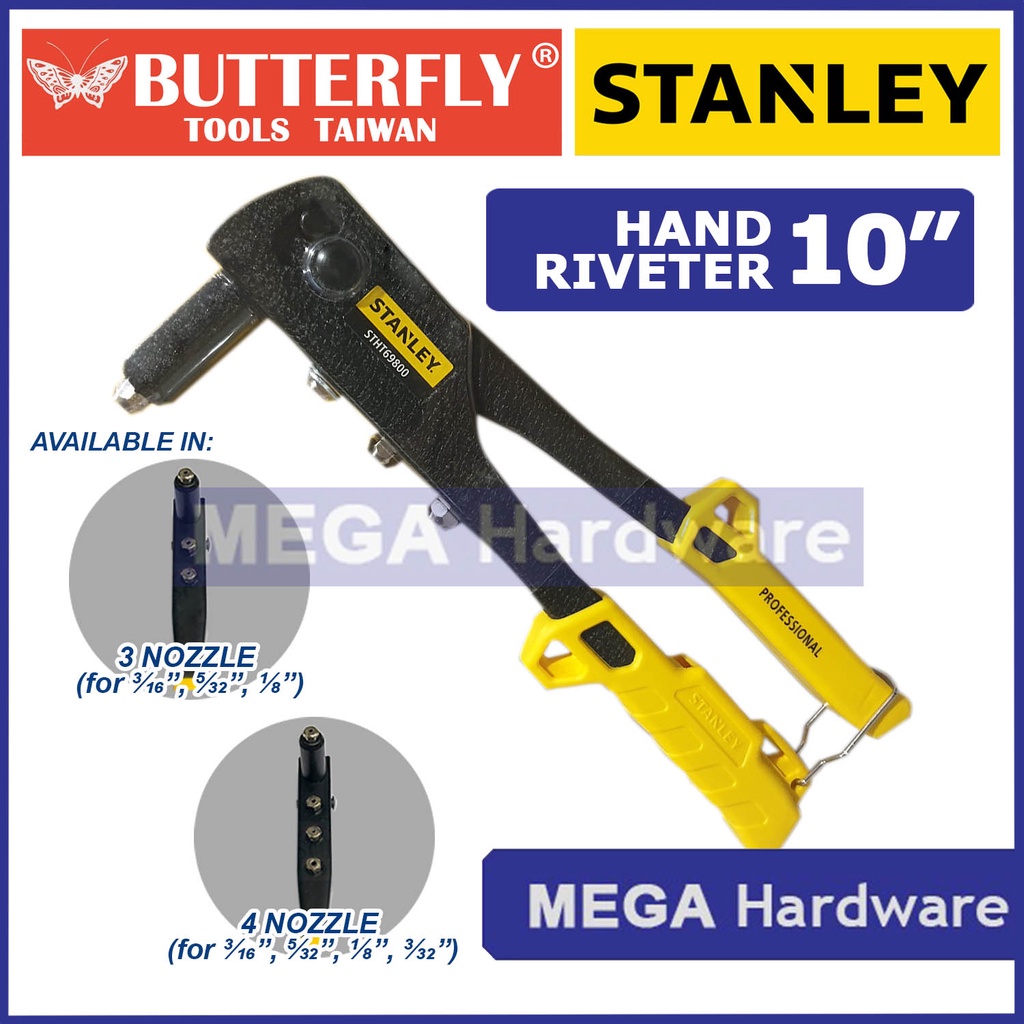STANLEY Steel Hand Riveter Blind Riveter Heavy Duty (3-Nozzle, 4-Nozzle ...