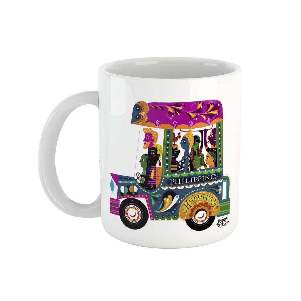 Papemelroti Philippine Souvenir Ceramic Mug | Jeepney Vintage Map ...