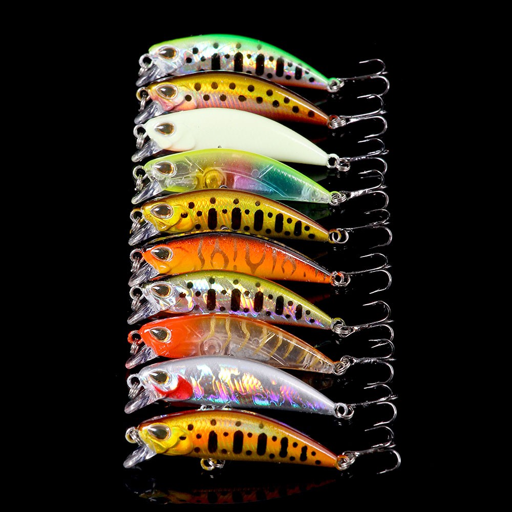 Hengjia Vibration Sinking Minnow Fishing Lures 55mm/5g Bass Trout Hard Plastic Baits Set 12 ...