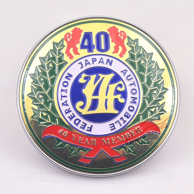 90mm Aluminum+Plasitc JDM Japan Automobile Federation JAF Badge Emblem ...