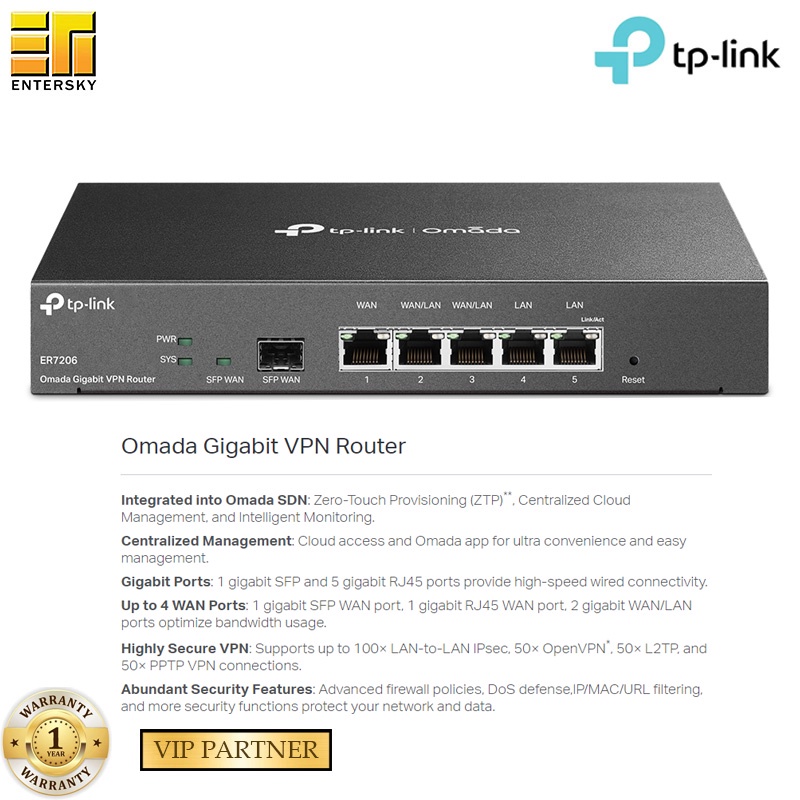 TP-Link TL-ER7206 (ER7206) Omada Gigabit VPN Router | Shopee Philippines
