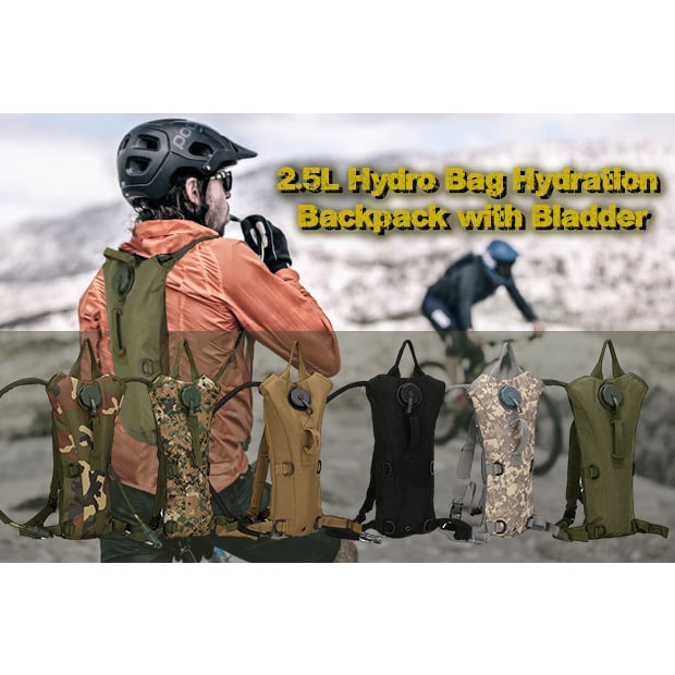 2.5L Hydro Bag Hydration Pack Water Backpack with Bladder SDB01 ...