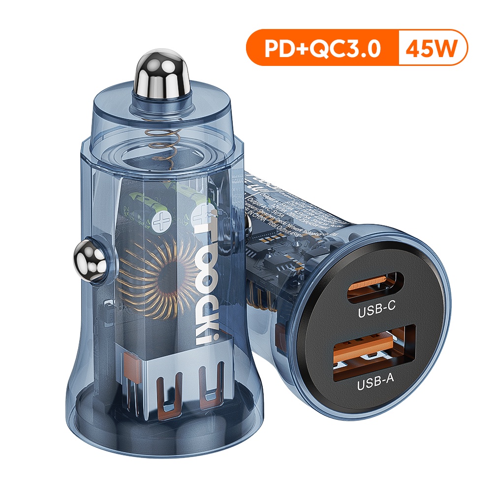 45W Car Charger Quick Charging QC3.0 USB Type C PD 25W Dual Port Mini ...