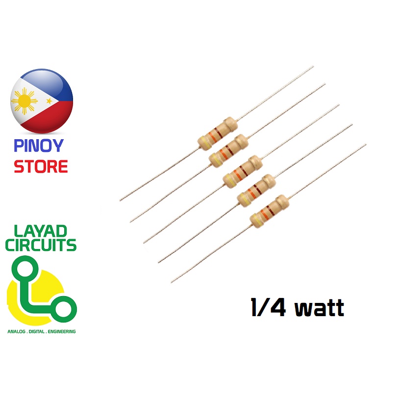 5pcs Resistors below 100 ohms Carbon Film Resistor 0.25 watt Through ...