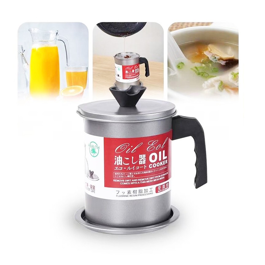 COOKING OIL CONTAINER WITH COLANDER STRAINER(1.4L) | Shopee Philippines