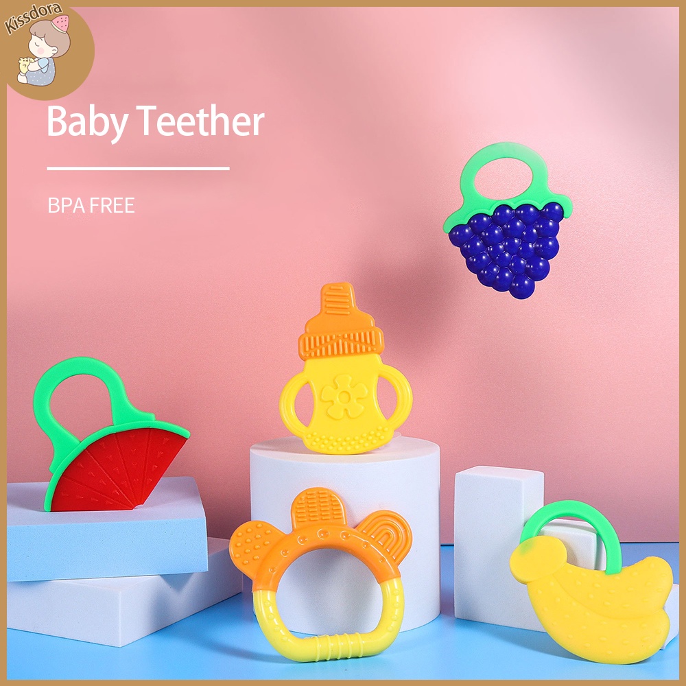 KD【COD】 Fruit shape teether for baby soft silicone BPA free baby toys ...