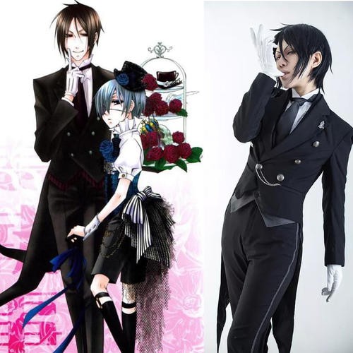 Black Butler Sebastian cos Clothing Tuxedo Suit Eight-Piece | Shopee ...