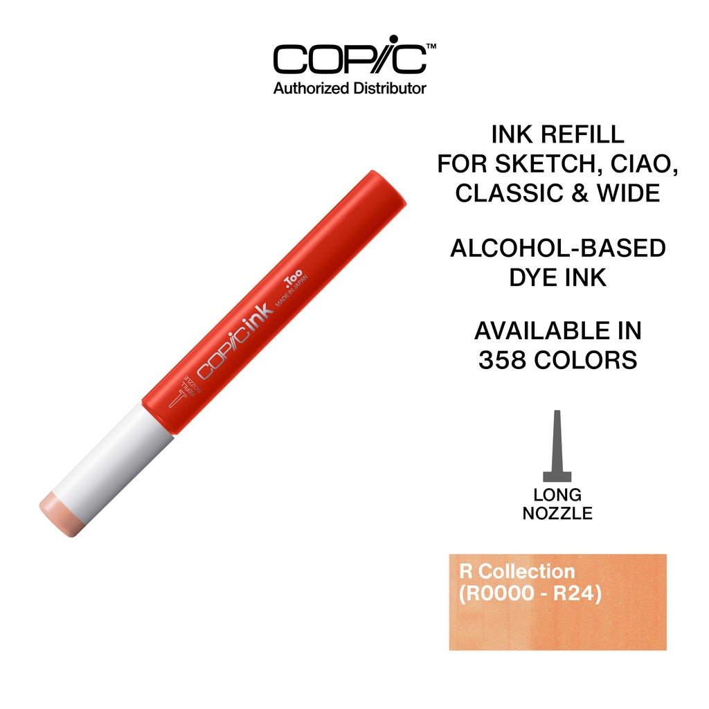 Copic Ink R ( Red Hue ) Collection A, Refill (R0000-R24) | Shopee ...