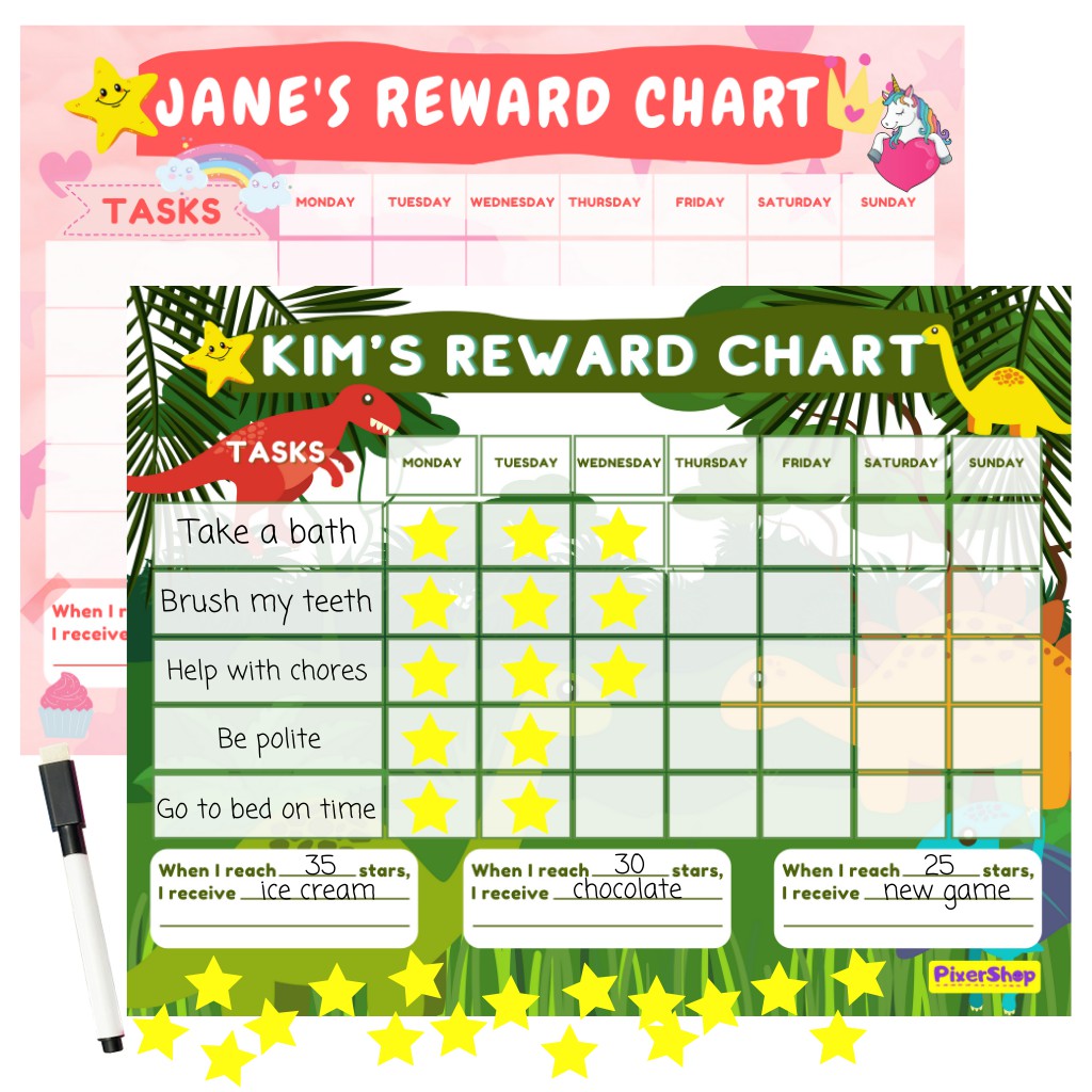 Reward Chart Set | Personalized Laminated A4 Size | Shopee Philippines