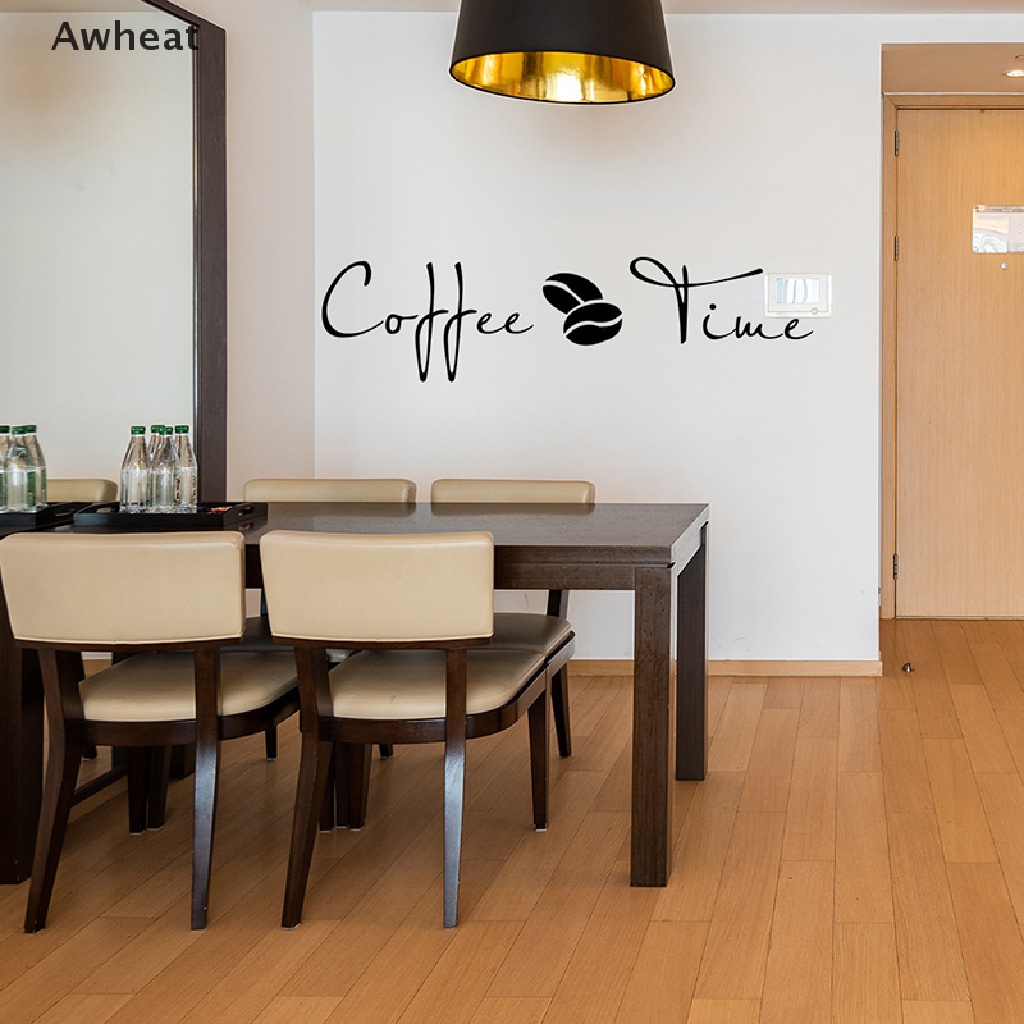 Awheat Coffee Time Wall Stickers Modern Cafe Art Decal Kitchen Coffee ...