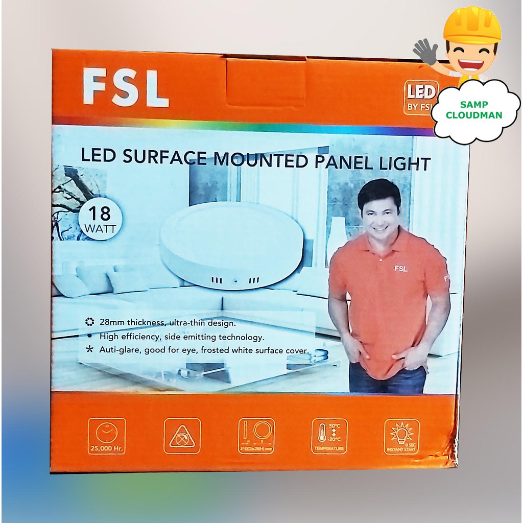 FSL LED Surface Mounted Panel Light 18W Daylight Easy Install | Shopee ...