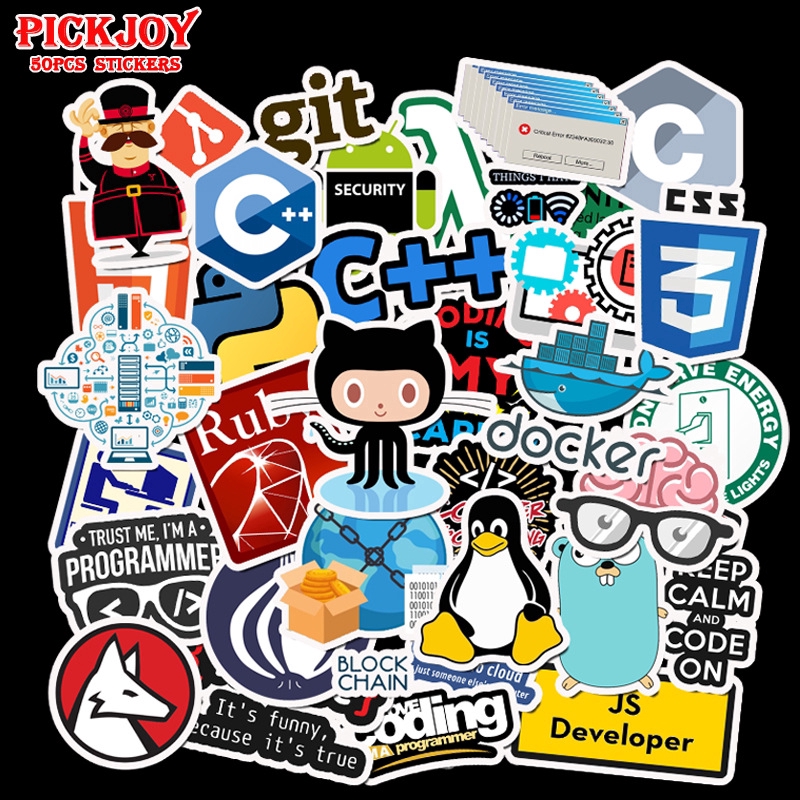 50 programmer software programming language waterproof sticker graffiti ...