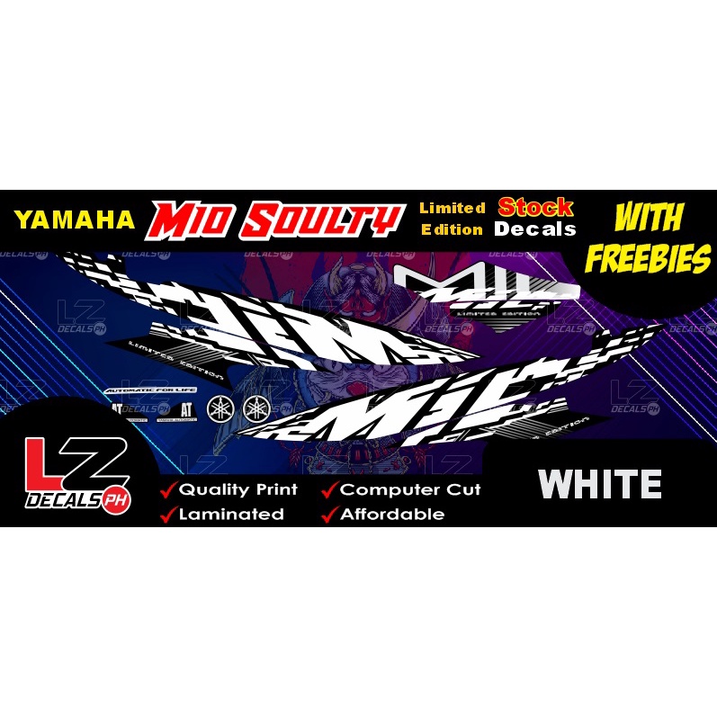 Yamaha Mio Soulty Limited Edition Stock Decals / Stickers with Freebies ...