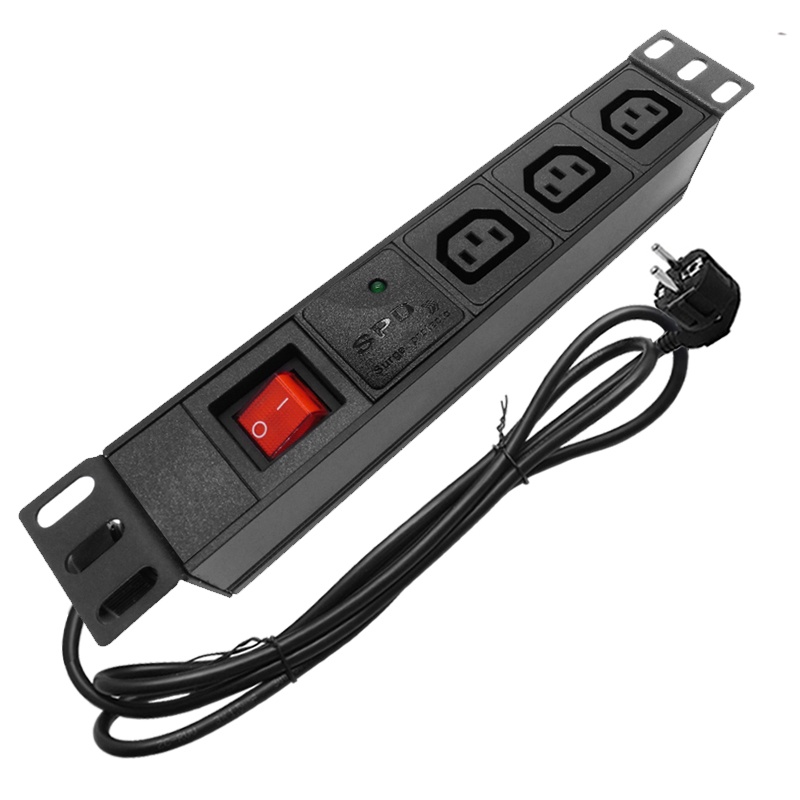 Power Distribution Unit (PDU) Cabinet IEC C13 Power Strip 3-Position Power Outlet SPD Surge ...