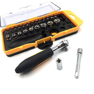 Tolsen 38pcs Bit & Ratchet Socket Set (1/4" Drive) 20035 TPR Handle ...