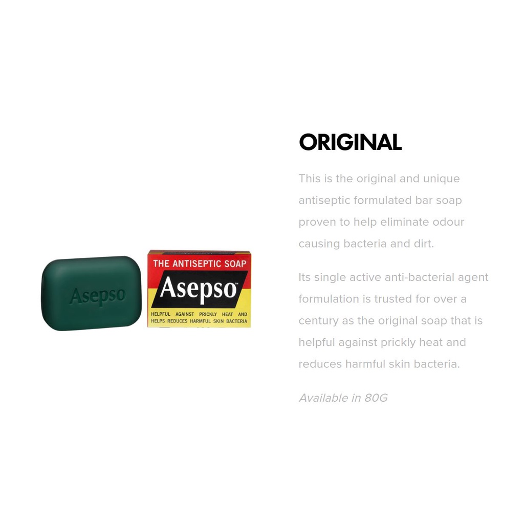 Authentic Asepso Soap 80g and 150g (Original, Gentle, Herbal, Lemon ...