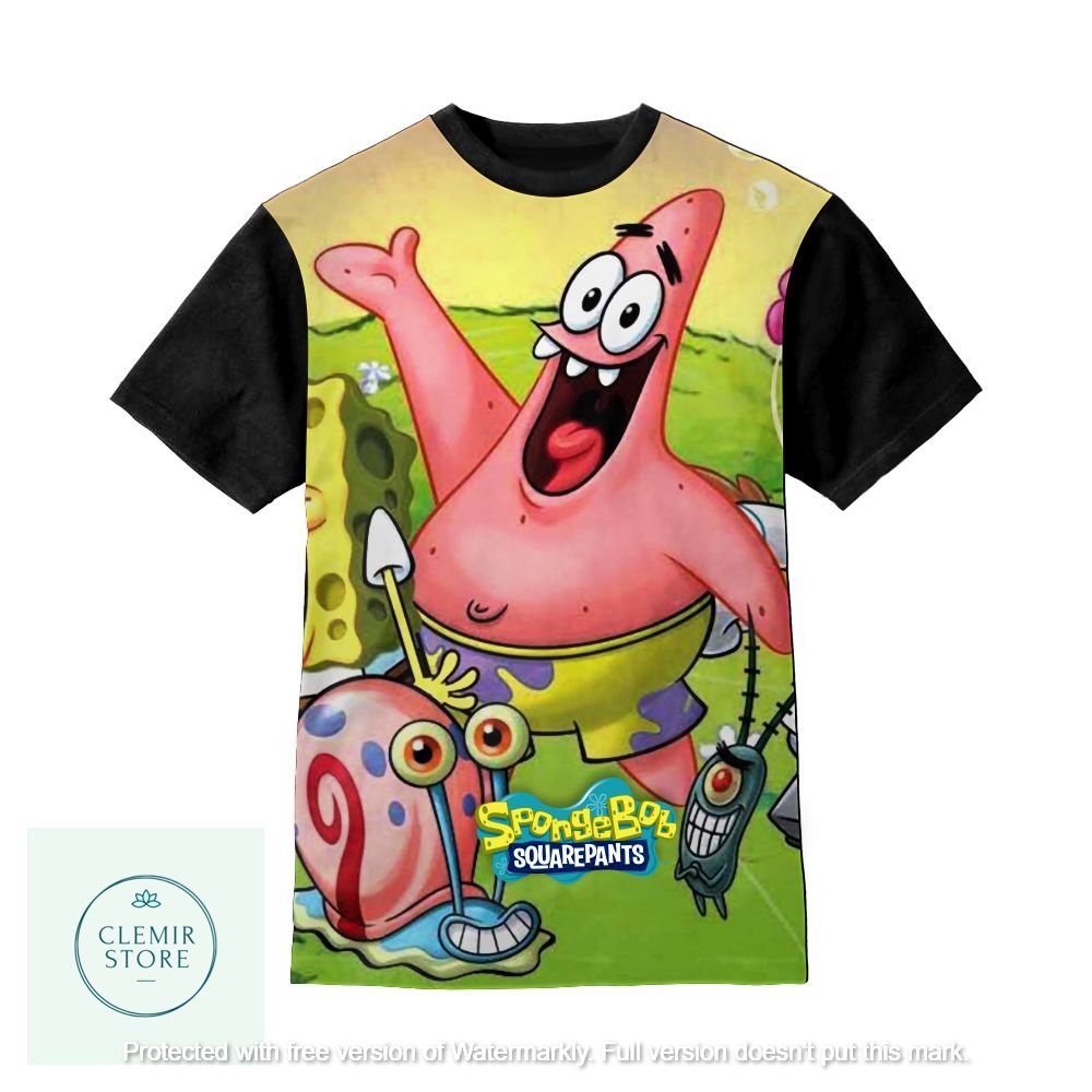 Boy T-shirt Spongebob Squarepants Pattern 3D printing T-shirt Plankton ...