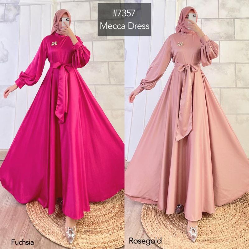 Mecca DRESS/MK DRESS/SILK DRESS/PREMIUM DRESS/KLOK Wide DRESS | Shopee ...