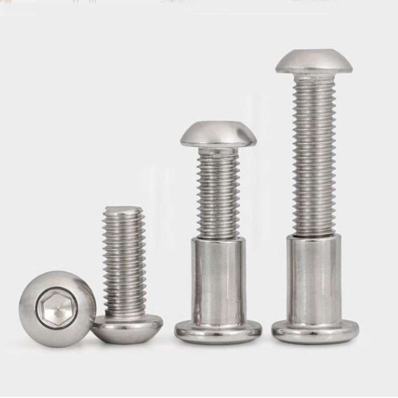 304 Stainless Steel Round Head Inner Hexagon Lock Screw Pair Knock ...