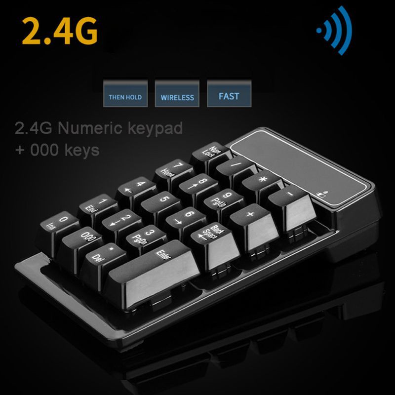 2.4GHz Mini USB Wireless Numeric Keypad 19 Keys Number Pad Numpad ...