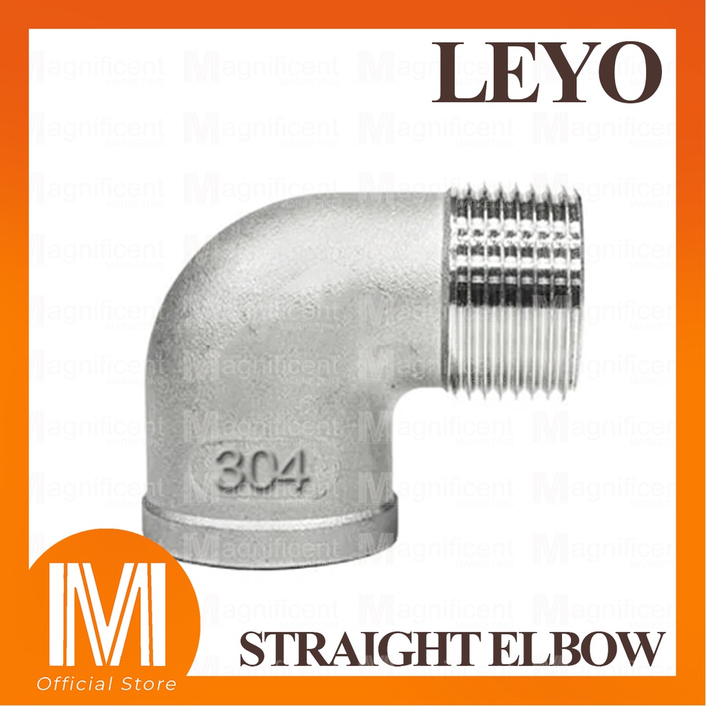 Leyo Stainless Steel 304 Pipe Fittings Straight Elbow | Shopee Philippines