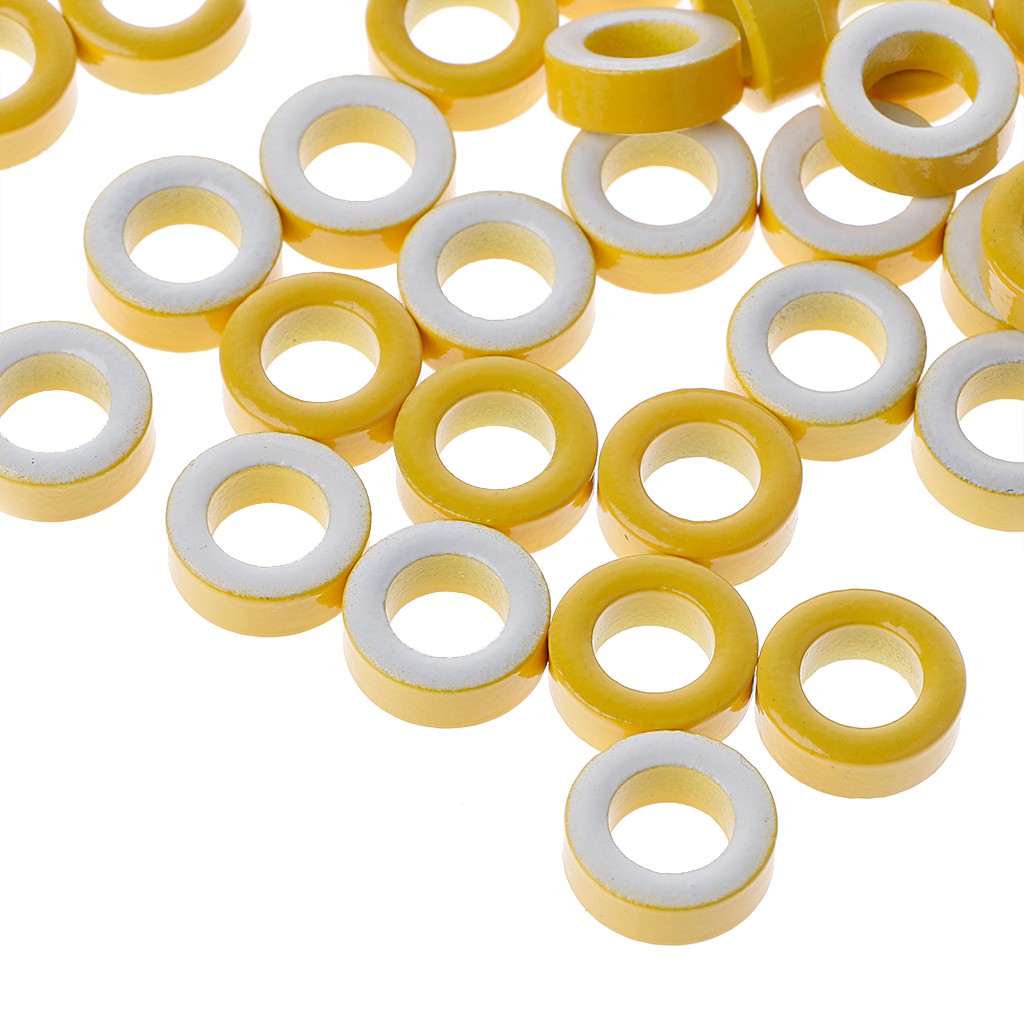 50 Pcs/Set T50-26 Iron Power Core Toroidal Ferrite Rings 7.5mm ID For ...