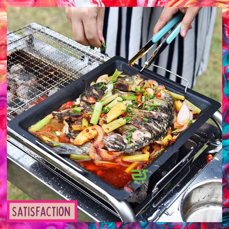 STSF Samgyupsal Grill Japanese Square Rectangular Grilling Pan Skewer ...