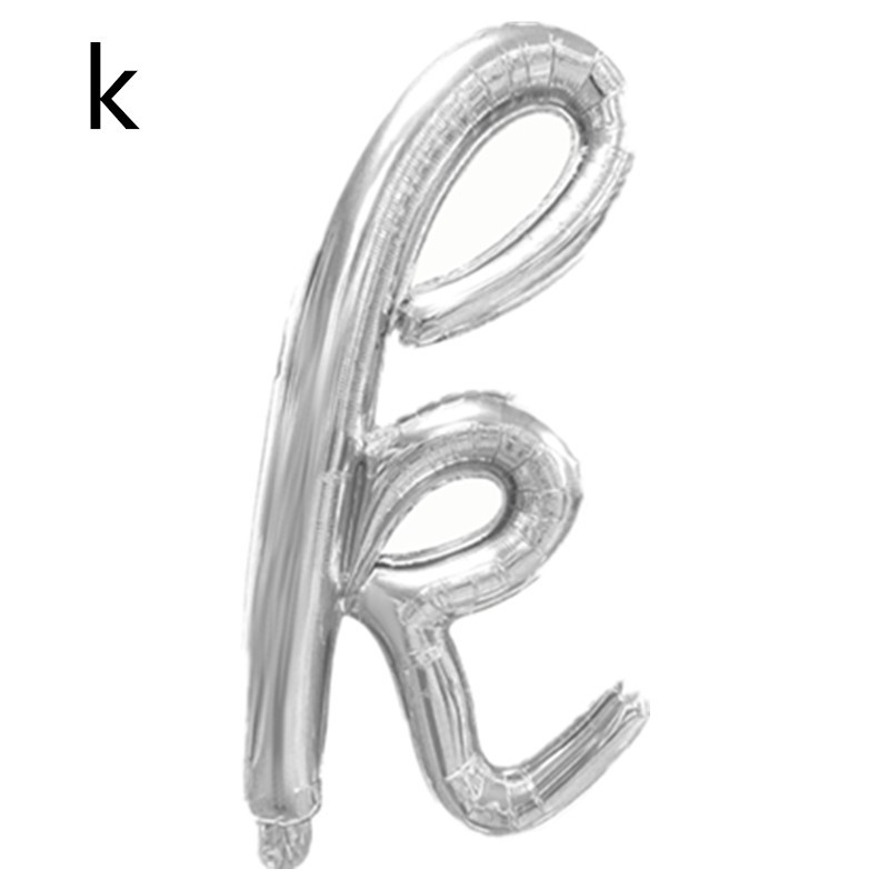 16inch Silver Air Foil Script Cursive Letters A-Z Symbols Balloons Ball ...