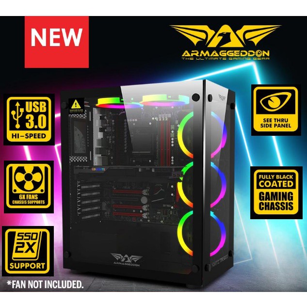 Armaggeddon Nimitz TR5000 ATX Gaming PC Case (Tempered Glass) | Shopee ...