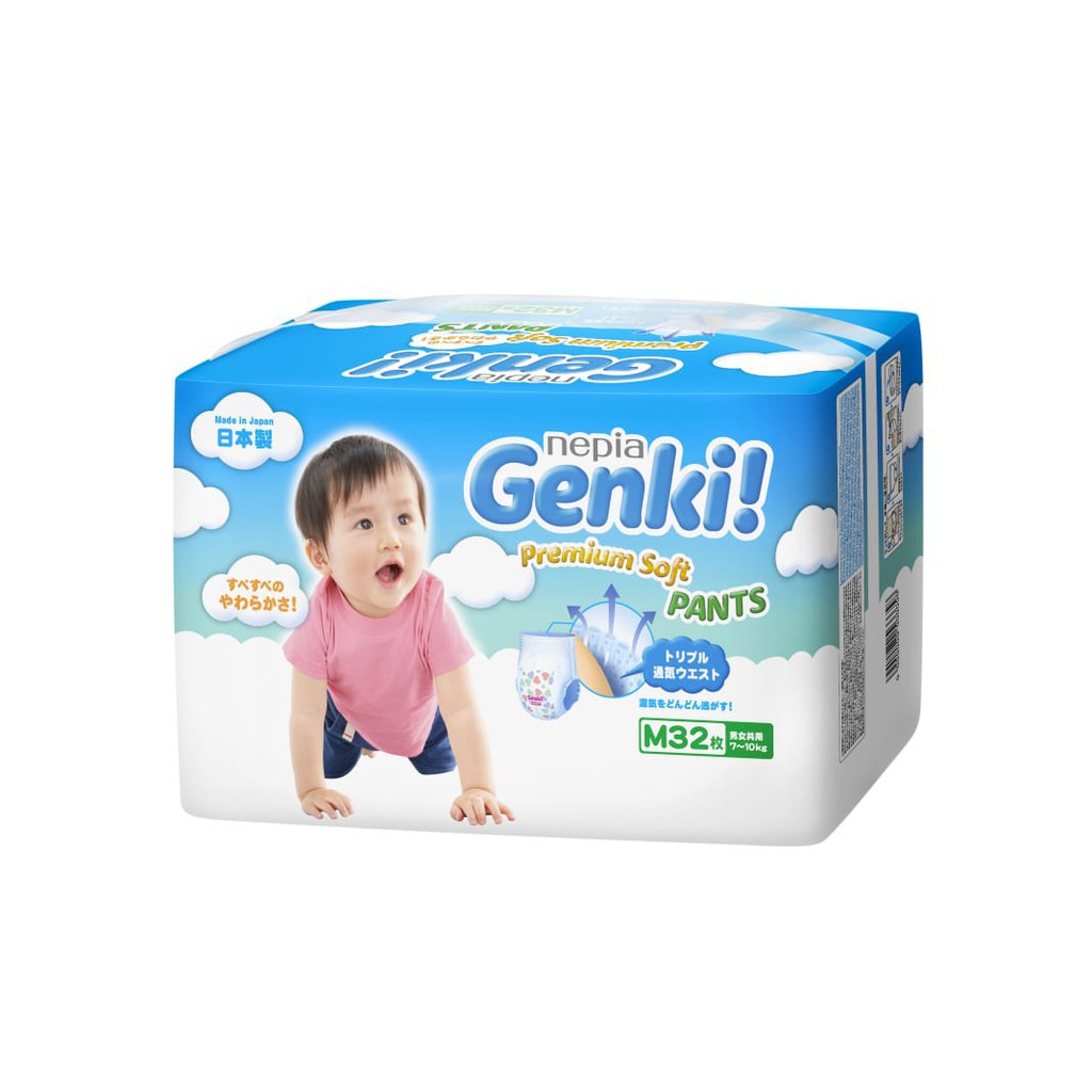 Nepia Genki Premium Baby Diapers Soft - Pants M32 | Shopee Philippines