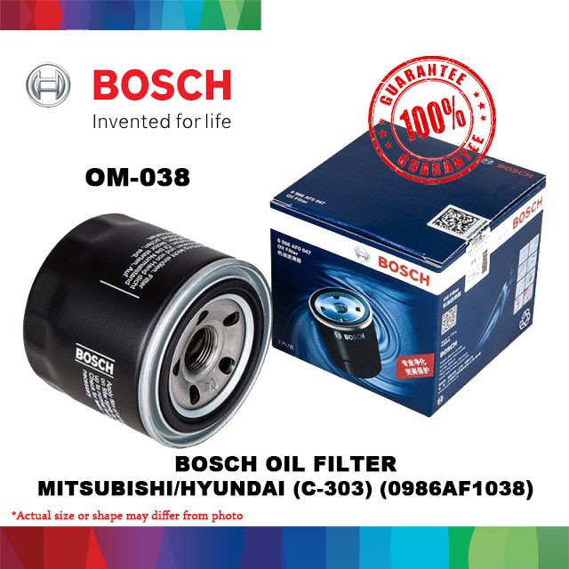 BOSCH Oil Filter C-303 (OM-038) 0 986 AF1 038 4HG (LANCER, GALANT, L300, MONTERO) | Shopee ...