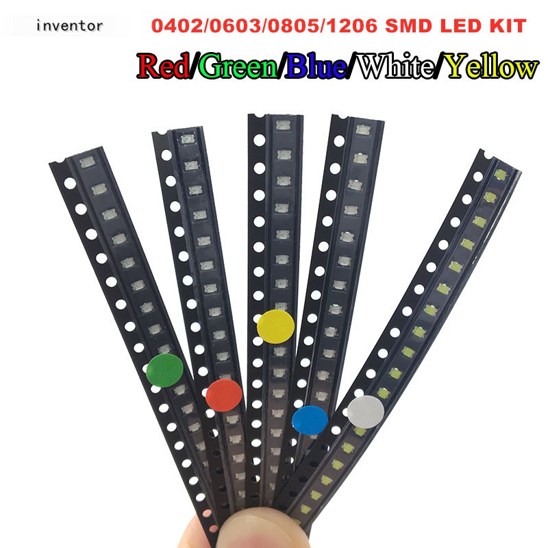 100pcs 0402 0603 0805 1206 smd led Red Yellow Green White Blue Orange ...