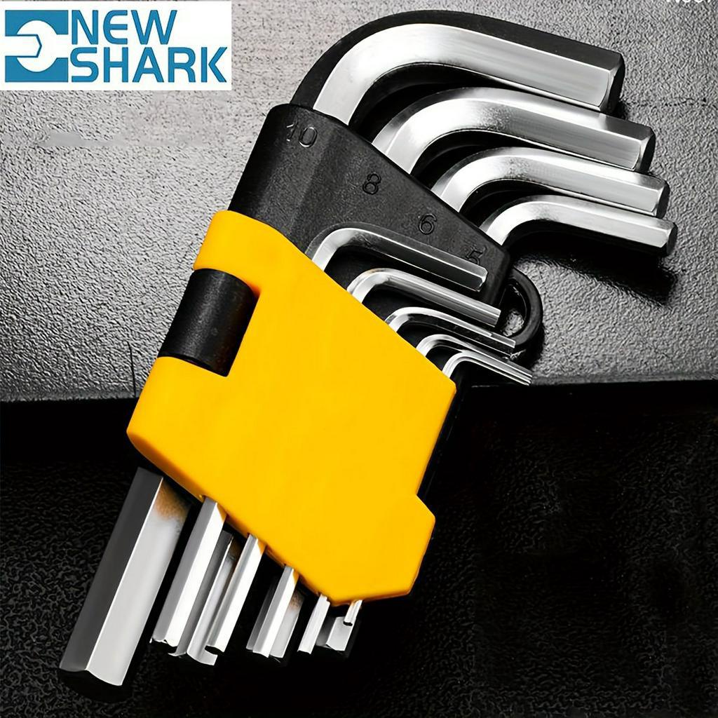 9-Piece Hex Key Allen Wrench Set, L Shape Metric Assortment, Chrome ...