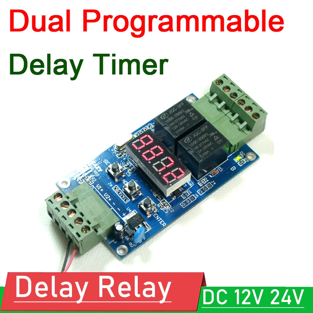 LED Digital Dual Programmable Relay PLC Board Cycle switch Controller ...