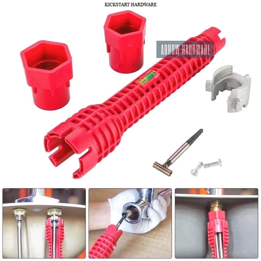Multifunctional 8 in 1 Faucet and Sink Installer Tool Wrench Spanner ...