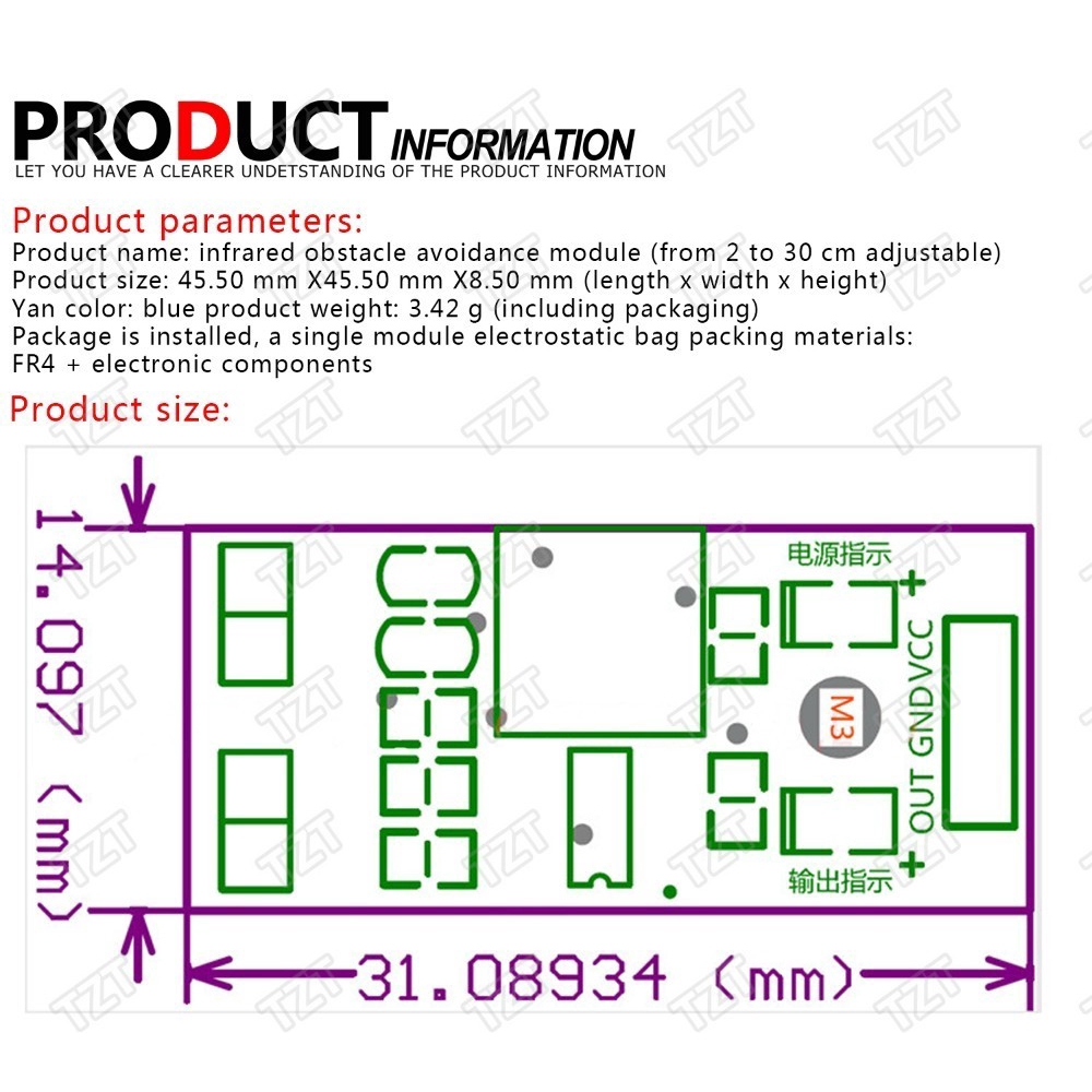 Ir Infrared Obstacle Avoidance Sensor Module For Arduino Smart Car Robot 3 Wire Reflective