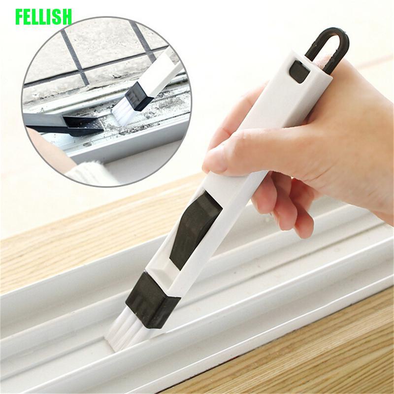 [FEL] 2 In 1 Polished Window Track Cleaning Brush Keyboard Nook Cranny ...