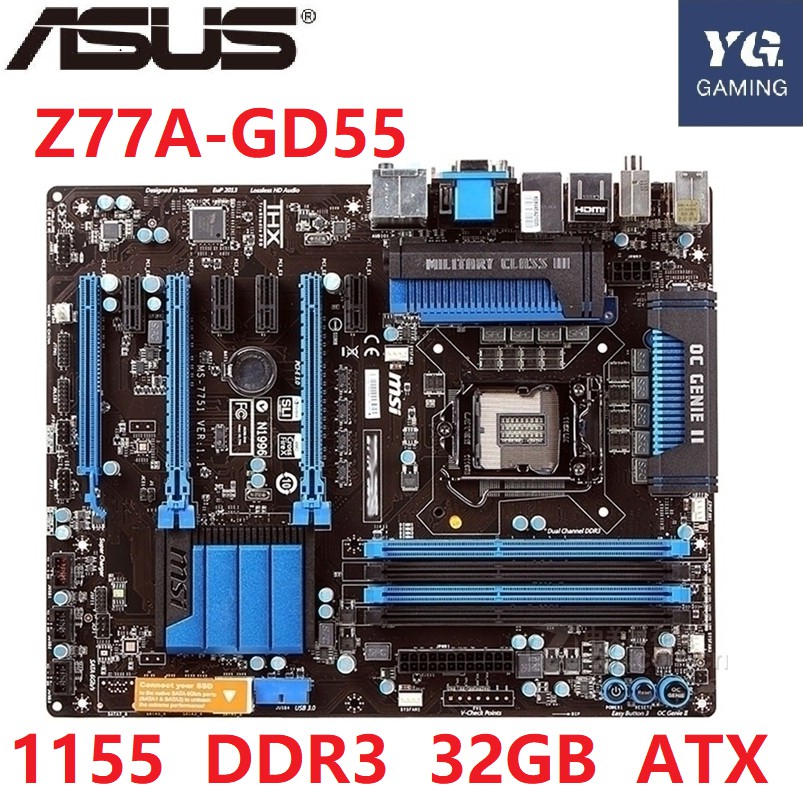 MSI Z77A-GD55 original desktop motherboard DDR3 LGA 1155 for I3 I5 I7 ...
