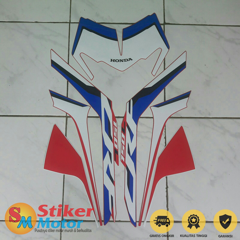 MERAH STRIPING STICKER LIS LES POLET BODY MOTORCYCLE HONDA CRF 150L ...