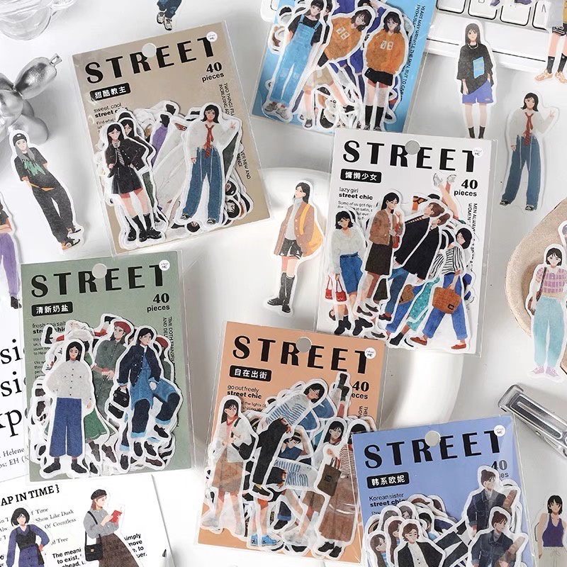 HEYDAY STATIONERY Street Girl OOTD Washi Sticker Girl Outfit Ins Style ...