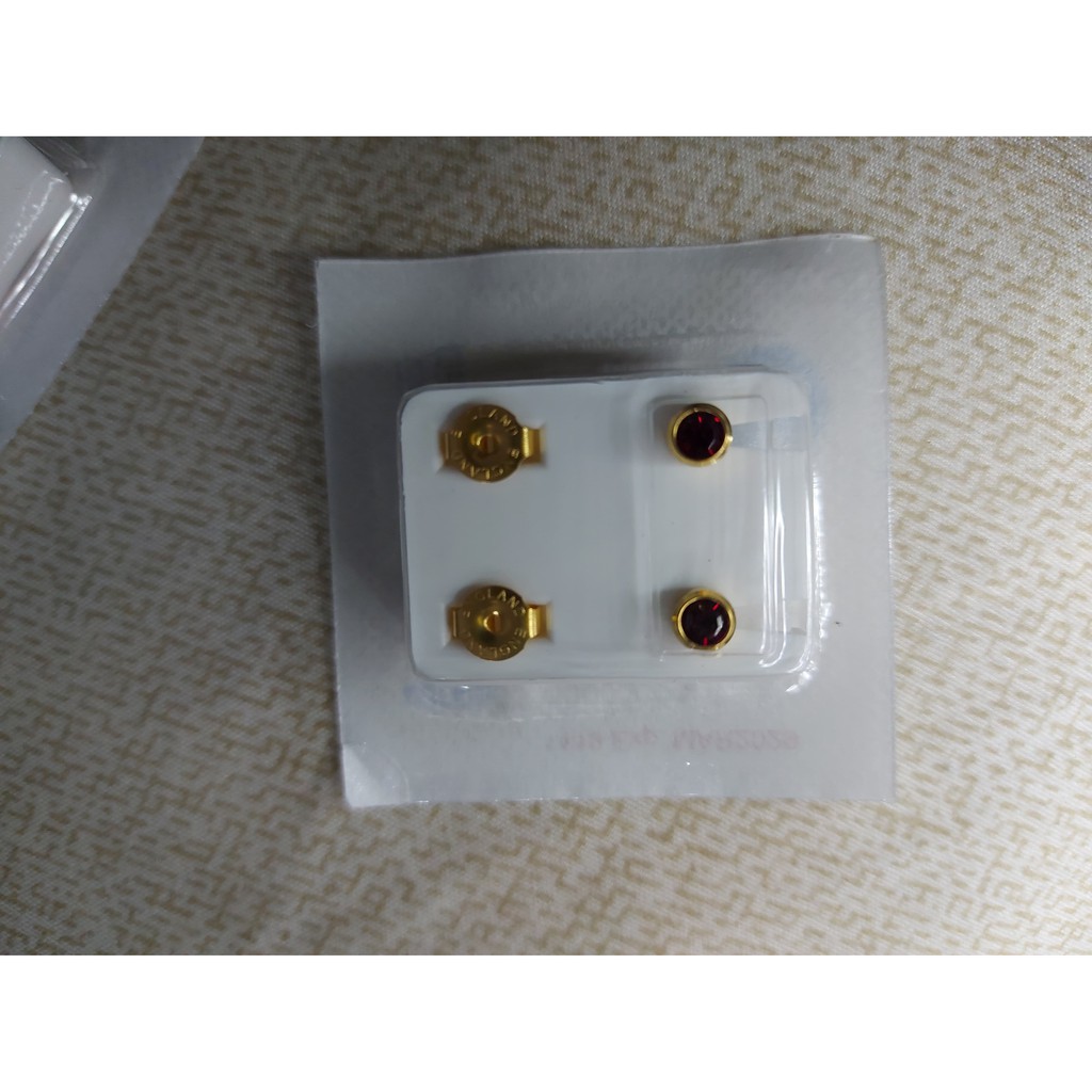 ORIGINAL Baby Safe Caflon Stud Earrings Round Gold Birthstone ...