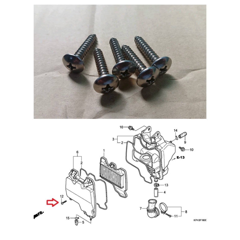 Stainless Airbox Bolts Wave 125 / Wave 100 / XRM 125 / RS 125 (5pcs ...