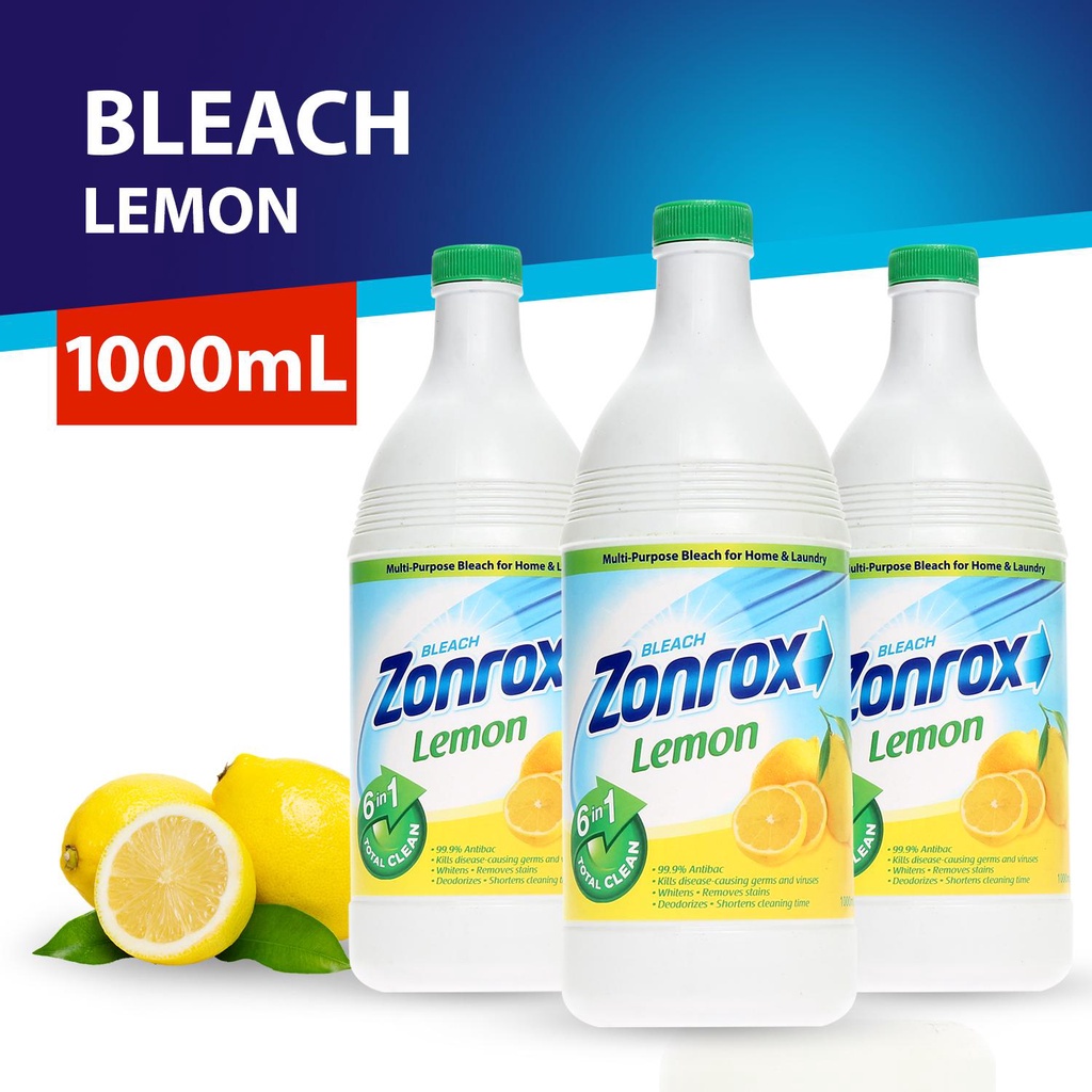 Zonrox Bleach Lemon (1 Liter) Set of 3 | Shopee Philippines