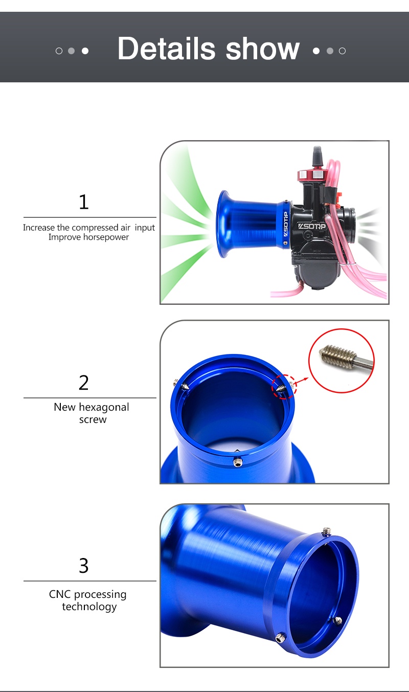 50mm PWK21 24 26 28 30mm Air Filter Cup The Wind Cup Color Horn Cup ...