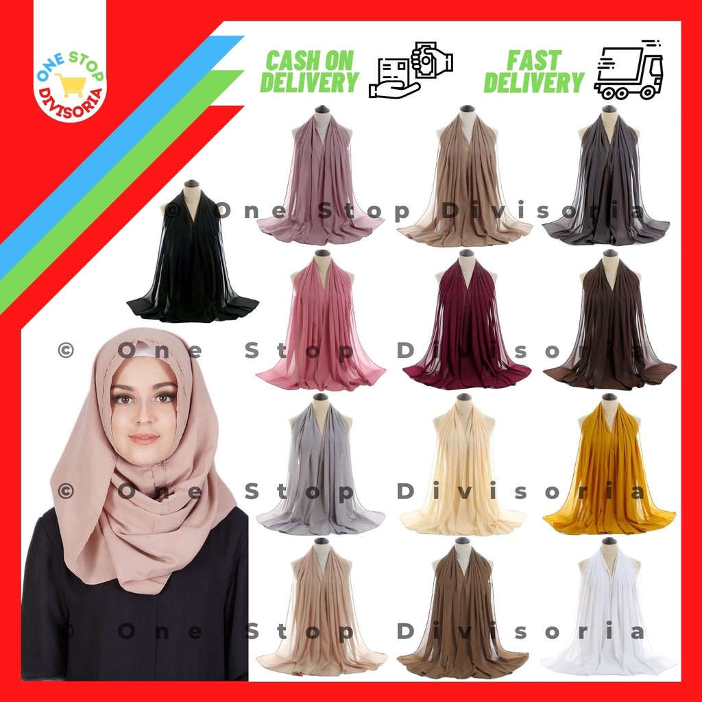[Free Size] MAKAPAL + Chiffon | Muslim Islam Cotton Tudung Hijab Scarf ...